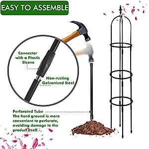 Obelisk Garden Trellis for Climbing Plants, 6 ft Adjustable Heavy Duty Rustproof Thicken Metal Plant Support, Tower Trellis for Climbing Plants Outdoor Indoor Potted Vines, Rose, Flowers(4.16 lbs)