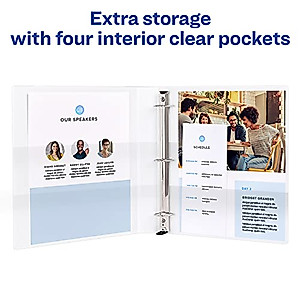 Avery Heavy-Duty View 3 Ring Binder, 1" One Touch EZD Rings, 1 White Binder (79199)