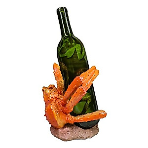 Ebros Gift Nautical Coastal Giant Spider Anthropod Crab Wine Bottle Holder Caddy Figurine Home Kitchen Dining Party Hosting Decor Sea Life Marine Seafood Crustacean Statue