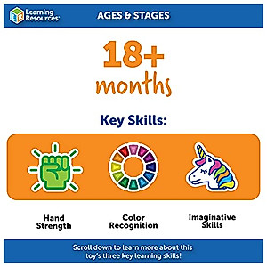 Learning Resources Spike the Fine Motor Hedgehog Rainbow Stackers - 6 Pieces, Ages 18+ months Stacking & Counting Toy for Toddlers, Montessori Toys