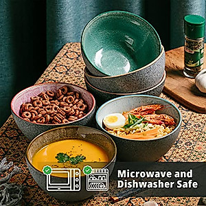 Brew To A Tea BTaT- Cereal Bowls, 29 Oz, 6 Pack, Colorful Bowl Set, Ceramic Bowls, Microwave Safe Bowls, Snack Bowls, Microwave Oatmeal Bowl, Cereal bowl, Dessert Bowls