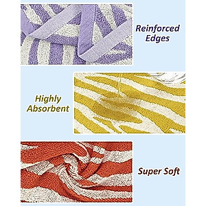 Jacquotha Zebra Stripe Hand Towels for Bathroom Kitchen Multicolored - Cotton Face Towels Hand Towel Set of 4, Cute Patterned Towel, 29” x 13”
