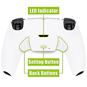 eXtremeRate White Back Paddles Programable RISE Remap Kit for PS5 Controller BDM-030 040, Upgrade Board & Redesigned Back Shell & Back Buttons Attachment for PS5 Controller - Controller NOT Included