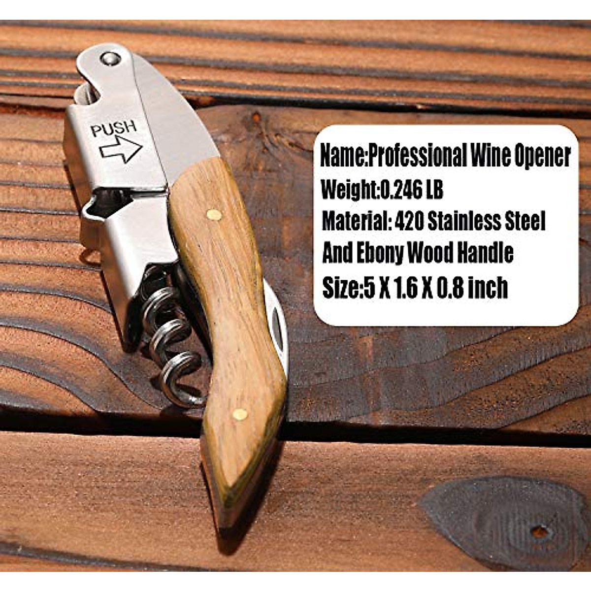 Professional Waiter Corkscrew Wine Key for Bartenders Set of 3,With Long Rosewood Handle Stainless Steel Handle Wine Opener for Bar Restaurant Waiters, Sommelier, Bartend (Big Wood 3 Packs)