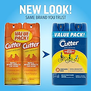 Cutter Insect Repellent Twin Pack, 2-6 Ounce Aerosol Cans, With 7 Percent DEET