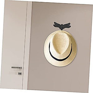 Cabilock 2 Sets Dragonfly Hook Metal Bag Hook Single Coat Hanger Decorative Wall Hangers Robe Towel Hook hat Rack Heavy Duty Clothes Hanger Dragonfly Hanger Wrought Iron Hanger Rack Cartoon