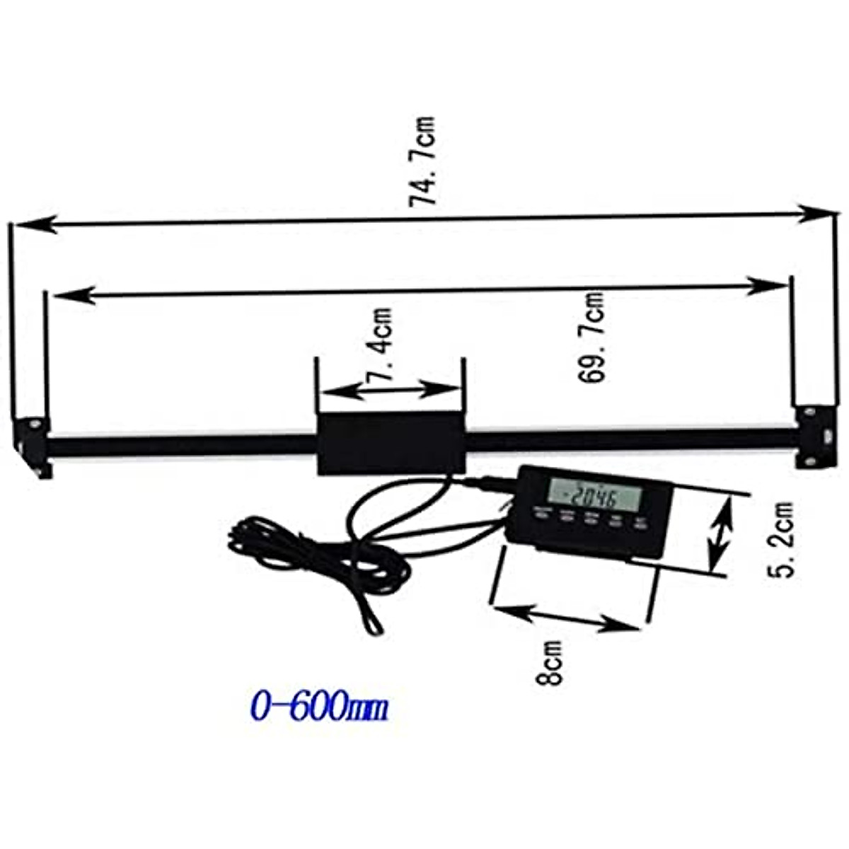Digital Readout Linear 0-600mm Accurate Digital LCD Digital Readout Lathe Linear Scale for Milling Machines Linear Digital Readout
