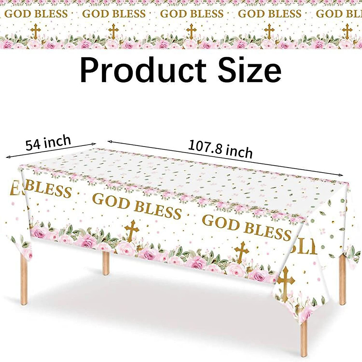 Baptism Decorations for Girls God Bless Party Decorations Floral God ...
