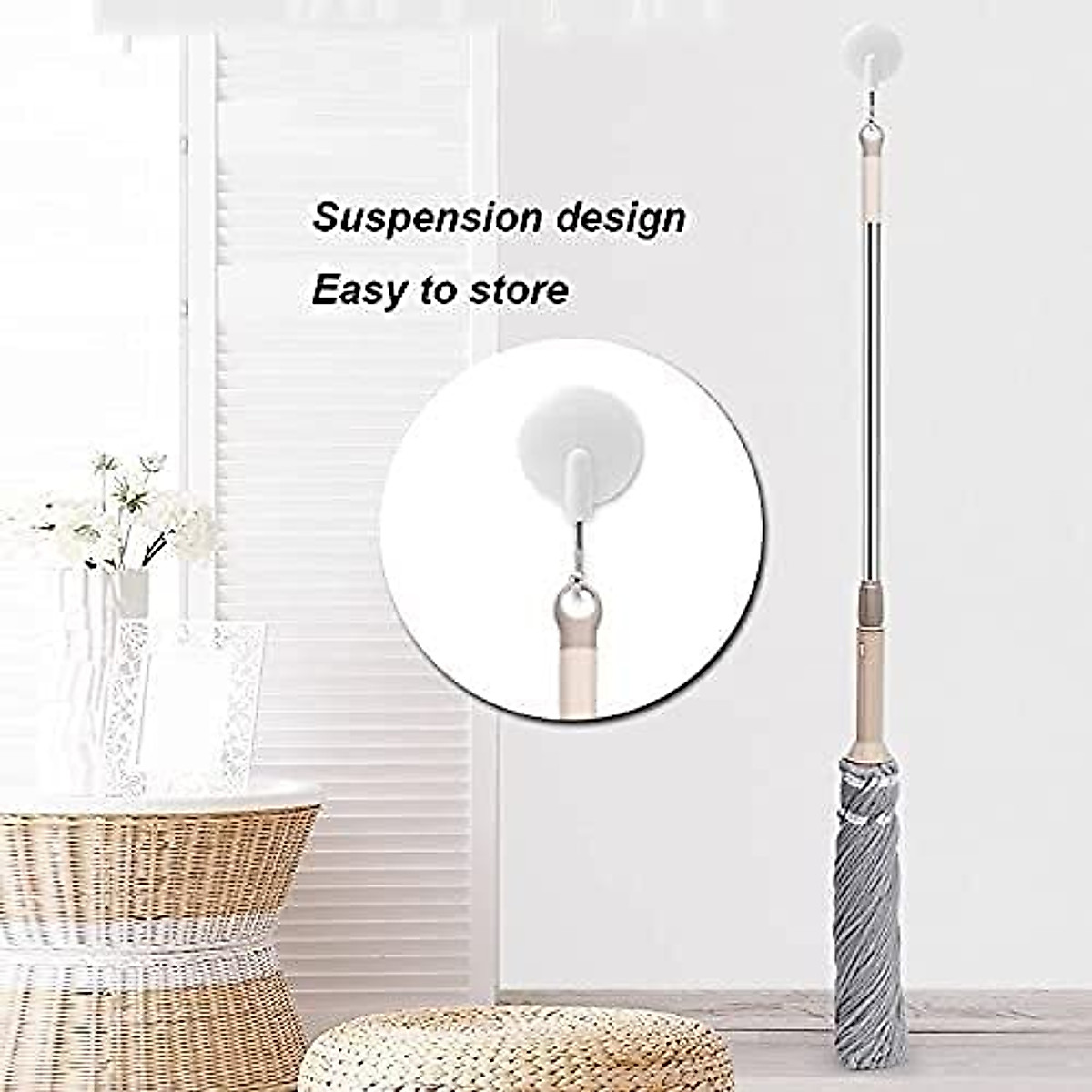 Microfiber Twist Mop Easy Wringing Twist Mop with 52 inch Long Handle Wet Mops for Floor Cleaning, Commercial Household