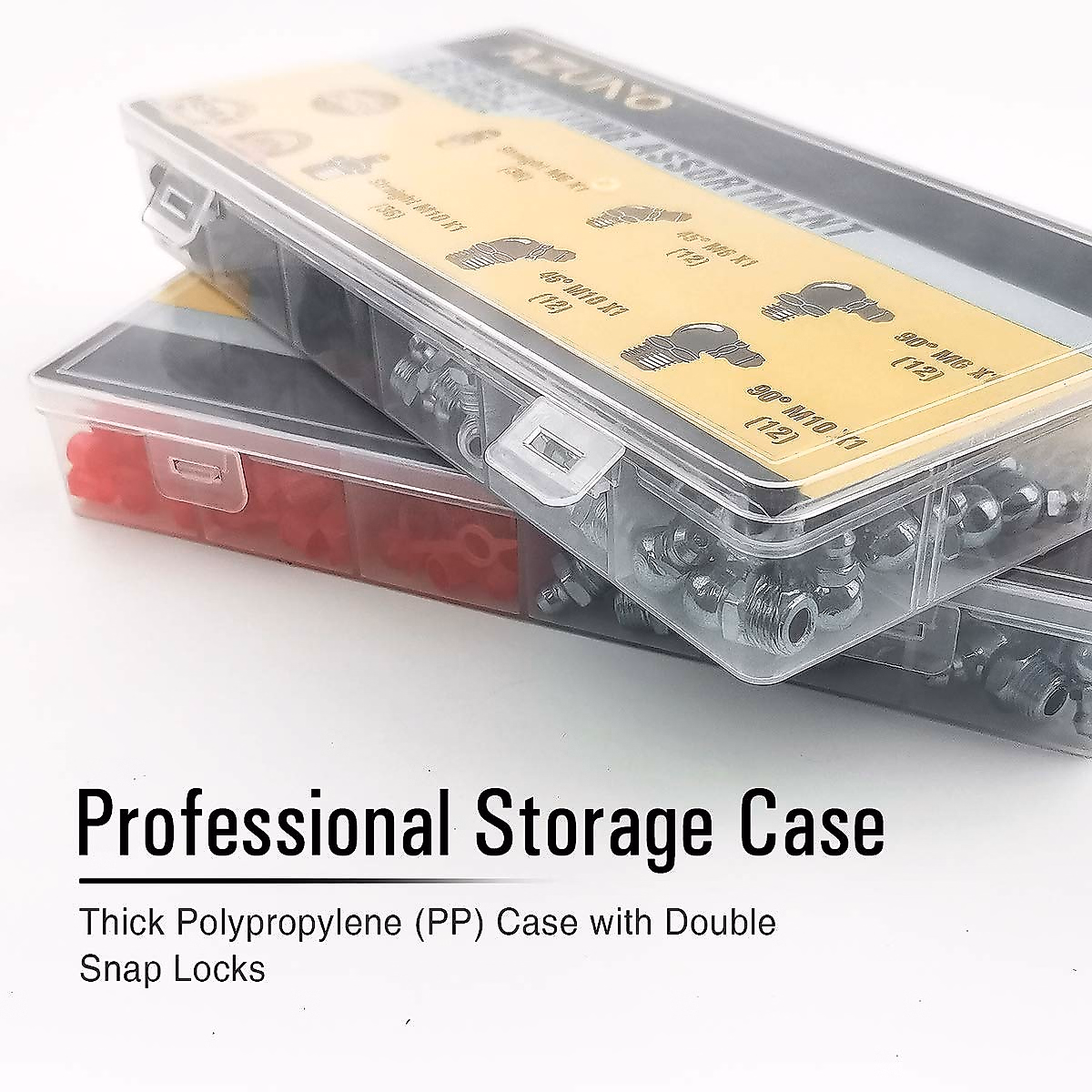 AZUNO Hydraulic Grease Fittings, 240 Pieces SAE & Metric Grease Fitting Assortment with 120 PCS Grease Fitting Caps, Standard Grease Gun Fittings Perfect for Replacing Missing or Broken Zerk Fitting