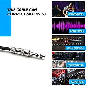 Seismic Audio Speakers TRS ¼” Patch Cable, 25 Foot Balanced Cord, Black