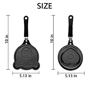 Setaria Viridis Mini Pancakes Maker Egg Frying Pan Pancake Pan Maker Cute Nonstick Cooking Cookware Mini Cartoon Saucepan Egg Frying Pan Breakfast Maker Omelette Pan(Bear) (26.5 * 13.5)