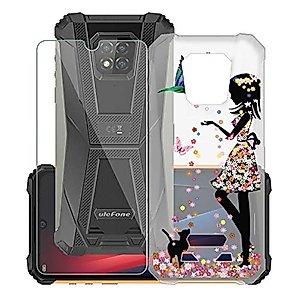 Phone Case for Ulefone Armor 8 Pro (6.10"), with [1 x Tempered Glass Protective Film], KJYF Clear Soft TPU Shell Ultra-Thin [Anti-Scratch] [Anti-Yellow] Case for Ulefone Armor 8 Pro - Girl