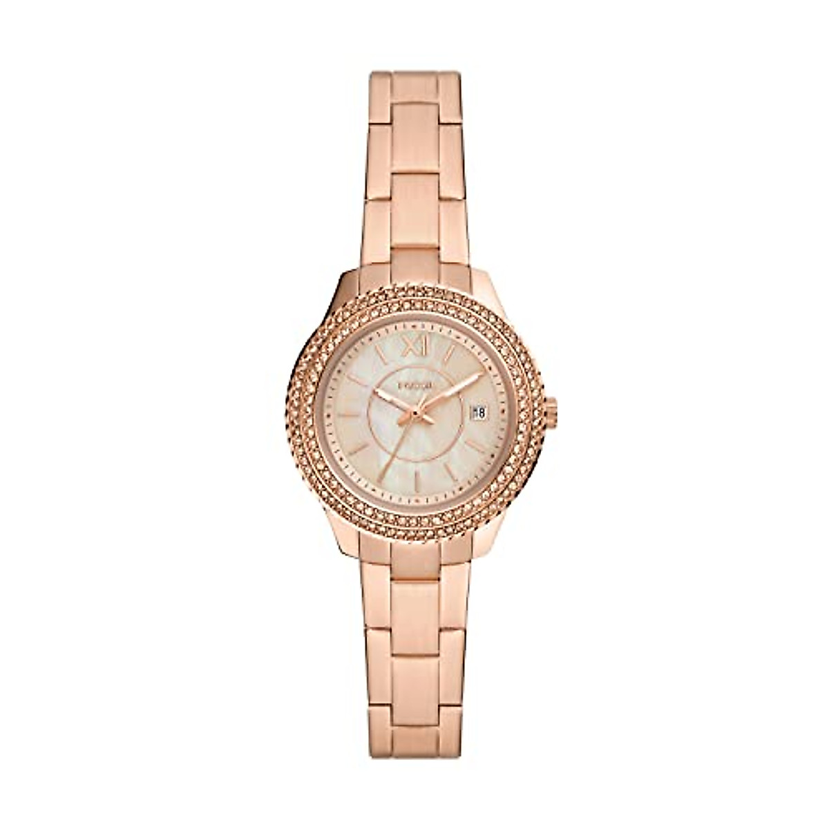 Fossil Women's Stella Mini Quartz Stainless Steel Three-Hand Watch, Color: Rose Gold (Model: ES5136)