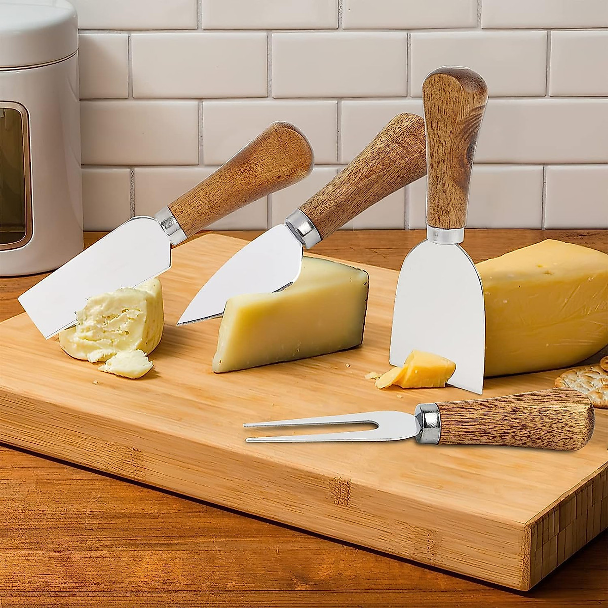 4 Cheese Knives Set-Mini Knife, Butter Knife & Fork