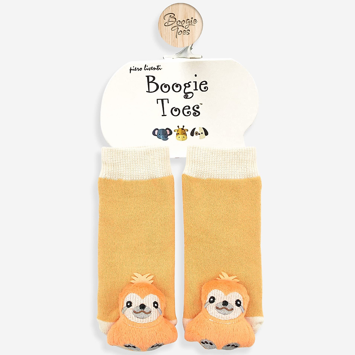 Piero Liventi Lazy Sloth Boogie Toes Rattle Sock, 1 Pair (1-2Y)