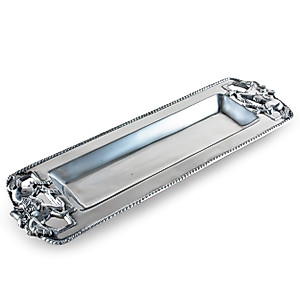 Arthur Court Metal Aluminum Thoroughbred Horse Oblong Serving Silver Tone Party Tray Equine Décor 18 inch x 6 inch