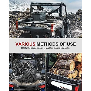 DAYDOOR ATV Anchors, General Tie Down Anchor, UTV Lock and Ride 2" Bed Anchor Compatible with Polaris Ranger 1000 XP 900 XP 800 700 500 570 with 1-7/16" Hole (6 Pcs,Black)