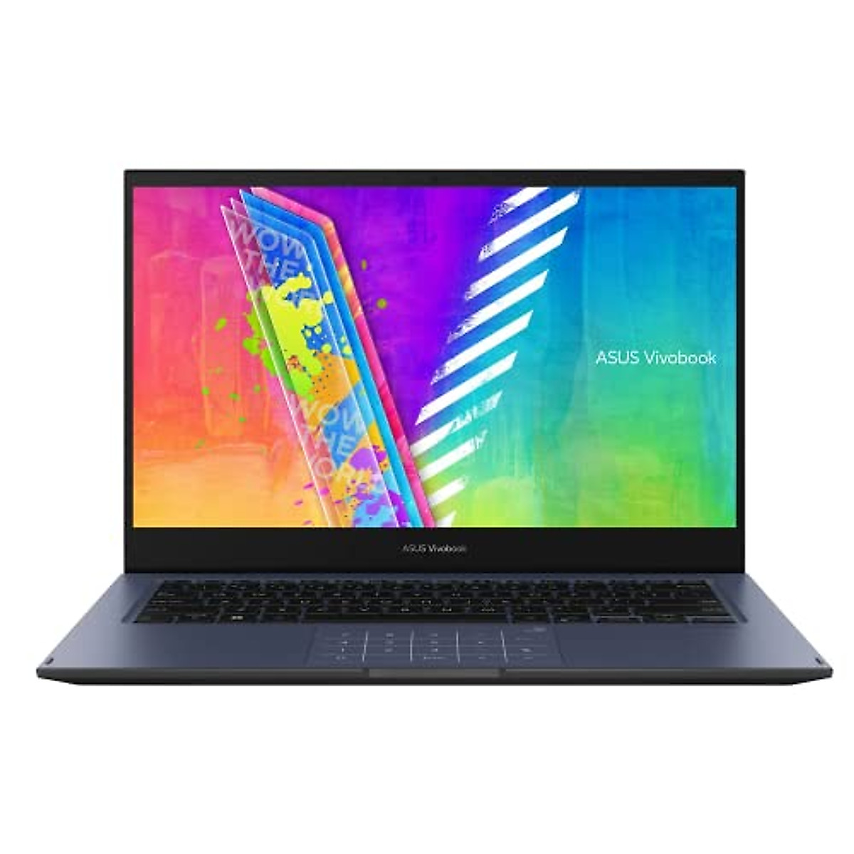 ASUS VivoBook Go 14 Flip 2-in-1 Touch Laptop - 2022 Model: Thin, Light, and Versatile with Intel Celeron Processor, 4GB RAM, 64GB eMMC, Intel HD Graphics, HD Webcam, Quiet Blue, Windows 11 S, and Bonus 128GB USB Card.