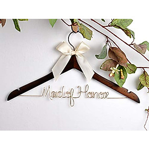 Flowershave357 Maid of Honor Hanger Custom Bridesmaid Gifts Wedding Dress Hanger Bridal Shower Gifts Bridal Hanger Personalized Wedding Dress Hanger