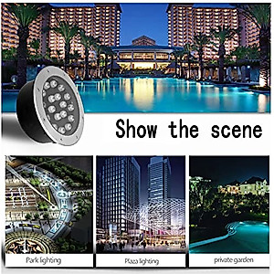 tyfuture Stainless Steel Underwater Buried Light Embedded Pond Lights IP68 Waterproof LED Pool Light for Garden Landscape Swimming Pool Spotlight (Color : Yellow, Size : 3W-AC12V)