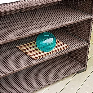 Noble House Milton Outdoor 7-Piece Brown Wicker Bar Set