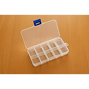 Clear Plastic Jewelry, Craft, Beads, Accessories Multipurpose Organizer with 10 Compartments and Adjustable Dividers-3 Pack