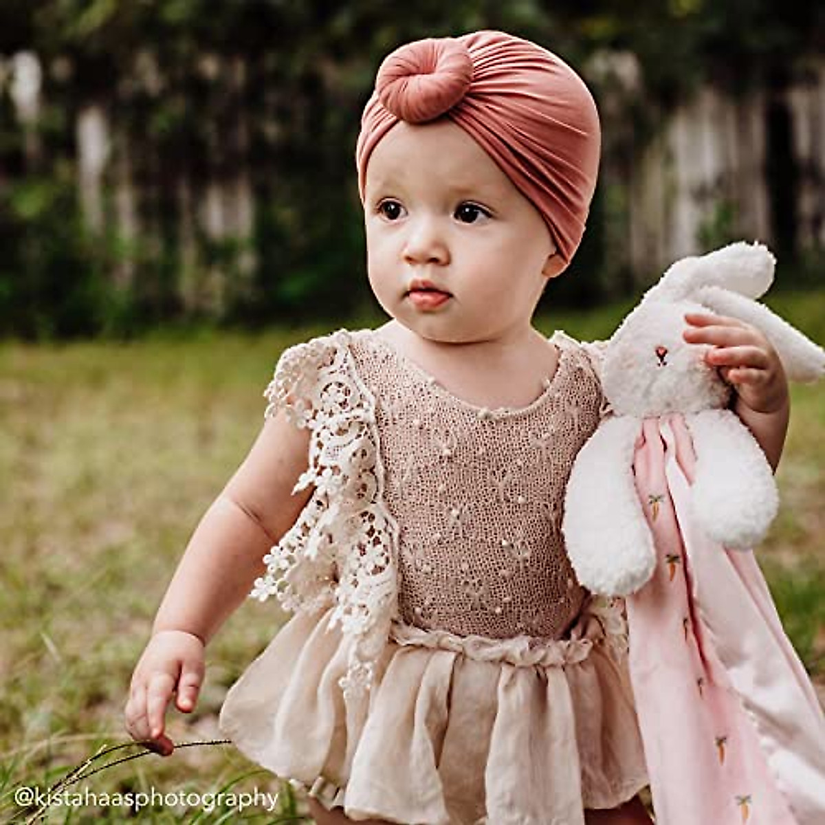 Bunnies By The Bay "Blossom Bunny" Buddy Blanket - 16" Stuffed Bunny and Baby Security Blanket - Super Soft Velour with Satin Lining