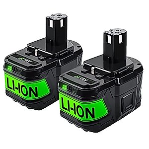【Upgraded 7000mAh】 2Pack Replacement for Ryobi 18V Battery Lithium ONE+ P108 P102 P103 P104 P105 P107 P109 P122 Cordless Power Tools Battery with LED Indicator
