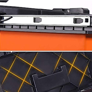 YGCBL Multifunction Portable Hand Trucks,Trolleytool Trolley Cart 3-Tier Multifunction Combined Organizer Pull Rod Household Toolbox, Bearing 50Kg, 560X390X710Mm,Black+Orange