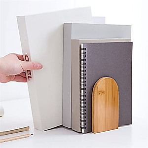 PRVDV Adjustable Bookends Bamboo Desktop Organizer Office Home Bookends Book Ends Stand Holder Shelf Bookrack 1pcs