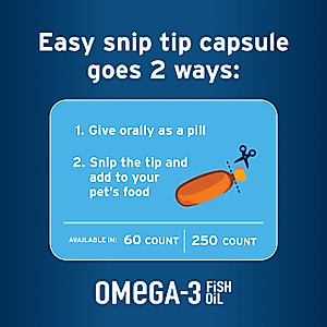 Pet Protect from The Makers of Advantage Omega 3 Supplement for M/L Dogs | 60 Capsules