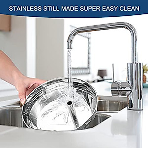 OPOLEMIN Stainless Steel Cat Water Fountain with 8 Replacement Filters, 67oz/2L Cat Water Dispenser Easy Assemble& Clean, Pet Water Fountain for Small Cats Dogs Inside (with Power Adapter)