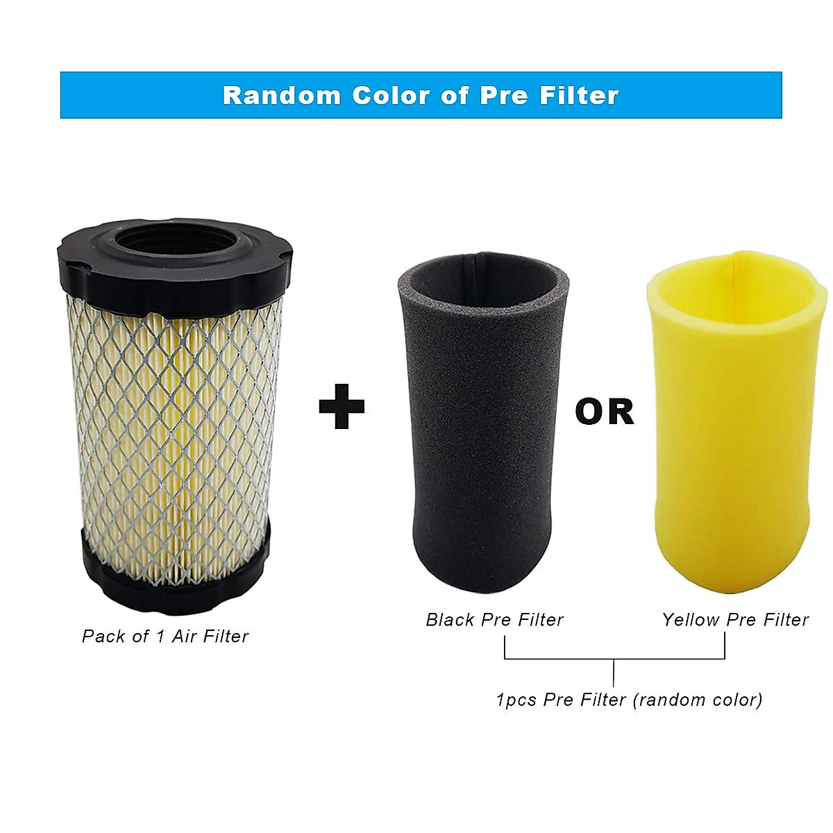 ZLKSKER 796031 Air Cleaner w/Fuel Filter, Replace for B&S 591334 594201 797704 31A507 31A607, Lawn Mower Air Filter