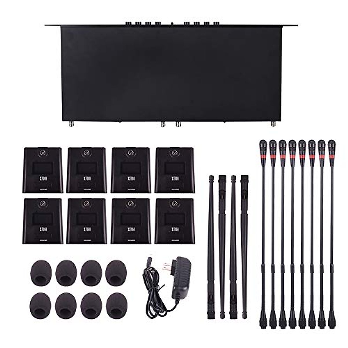XTUGA CM280 UHF 8 Channel Professional Gooseneck Microphone System Conference Mics Fixed Frequency Super-Low Background Noise for Large conferences(Frequency A)