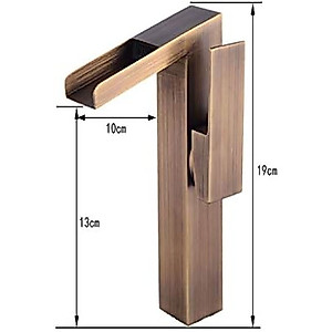 Kitchen & Bath Fixtures Taps Faucet,EuropUPC Antique Basin Faucet Waterfall Hot and Cold Faucet Bathroom Under Counter Basin Faucet