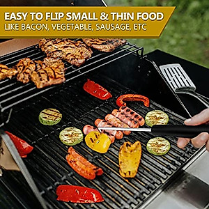 Joyfair Food Flipper Hook Set of 2 (17 In + 12 In), Pigtail Meat Turner Hooks for Barbecue Grilling Flipping Turning Steaks & Vegetables, Stainless Steel BBQ Grill Accessories for Right-Handed