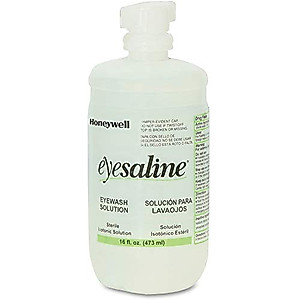 Honeywell Personal 16 oz. (473 ml) Trilingual Sterile Saline Eye Wash Bottle with Extended Flow Nozzle - 32-000454-0000-H5