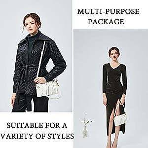 White Purse Female Shoulder Crossbody Bags Purses for Womens With Metal Chain Strap Cute Removable Strap Cinched Small