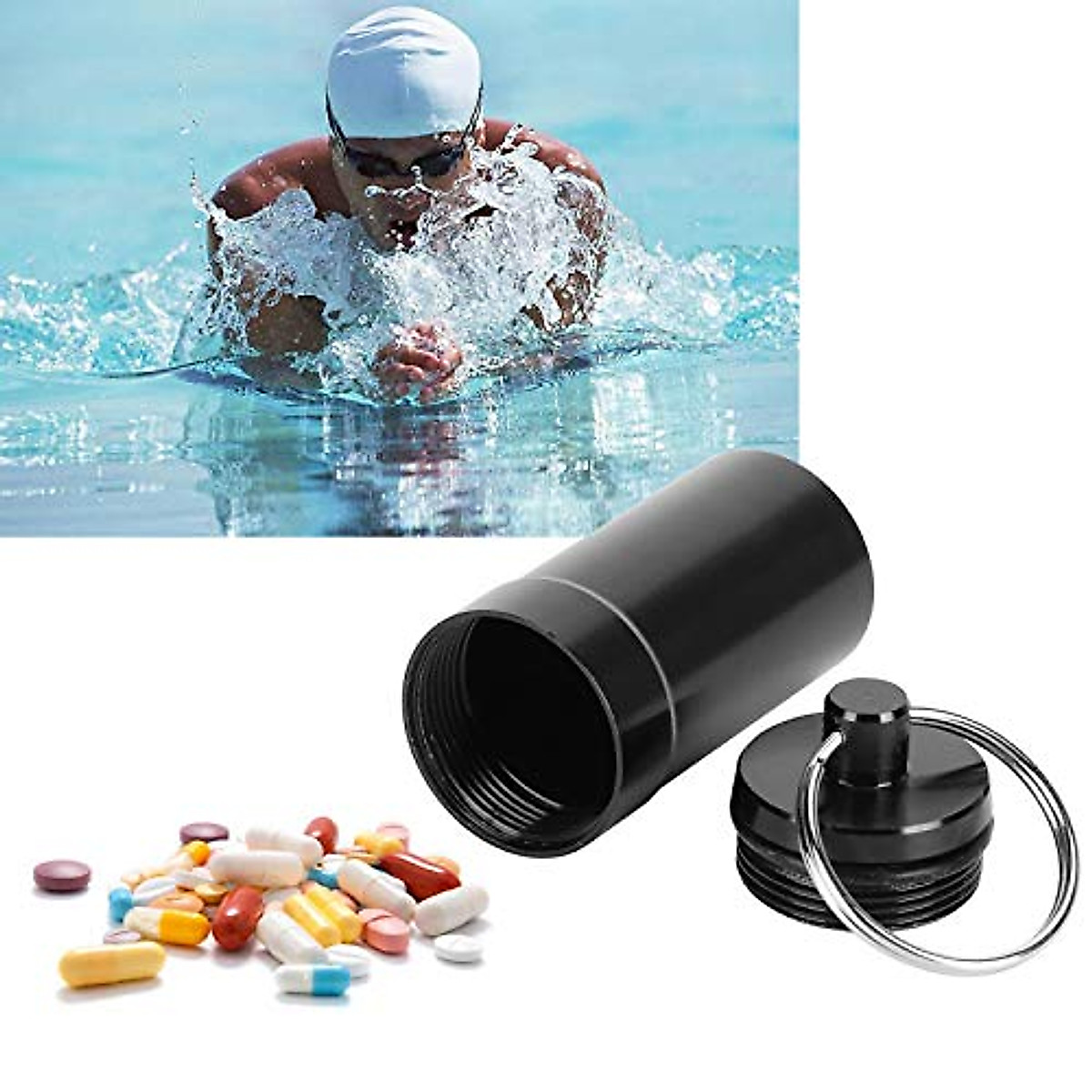 Garden Supplies Waterproof Medicine Box Aluminium Alloy Mini Travel Pills Case Holder for Swimming Pool Sauna