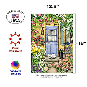 Toland Home Garden 110079 Flossie's Garden Spring Flag 12x18 Inch Double Sided Spring Garden Flag for Outdoor House Cat Flag Yard Decoration