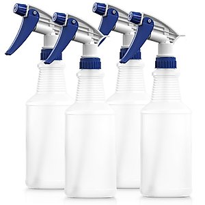 Bar5F Set of 4 Premium Empty 16 oz Spray Bottles, NBR Gasket - Superior Hydrocarbon Resistance - Ideal for Auto Detailing & Industrial Cleaning