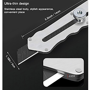 Box Cutter, 2 Pack Stainless Steel Utility Knife, Heavy Duty Box Cutter with 20PCS Replaceable Blades (18mm Wide), Multi-purpose Utility Knives, Retractable Box Cardboard Cutter for Carpet, Craft, DIY