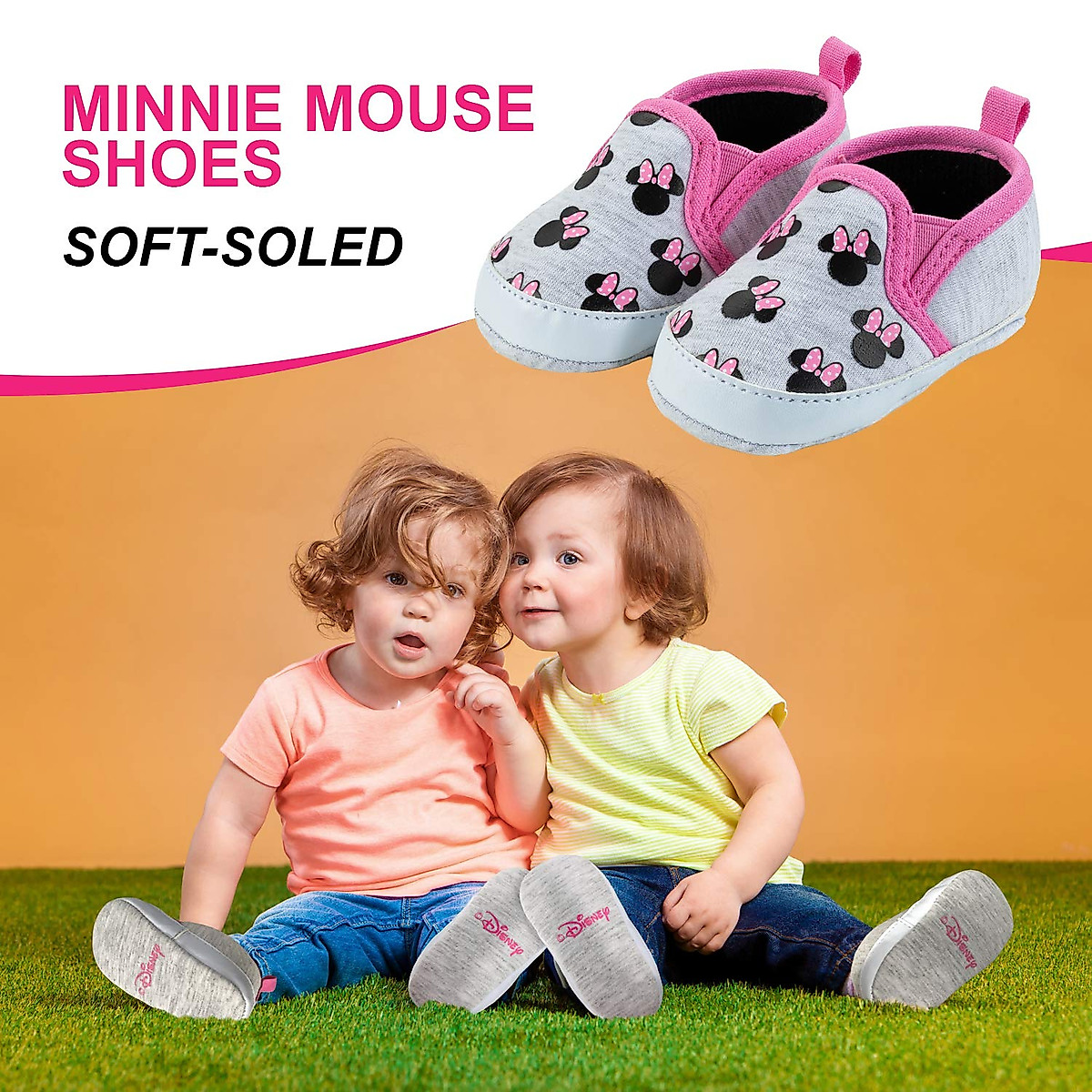 Disney Mickey Mouse Red and Black Infant Shoes (Pink Minnie, us_Footwear_Size_System, Infant, Age_Range, Medium, 12_Months, 18_Months)