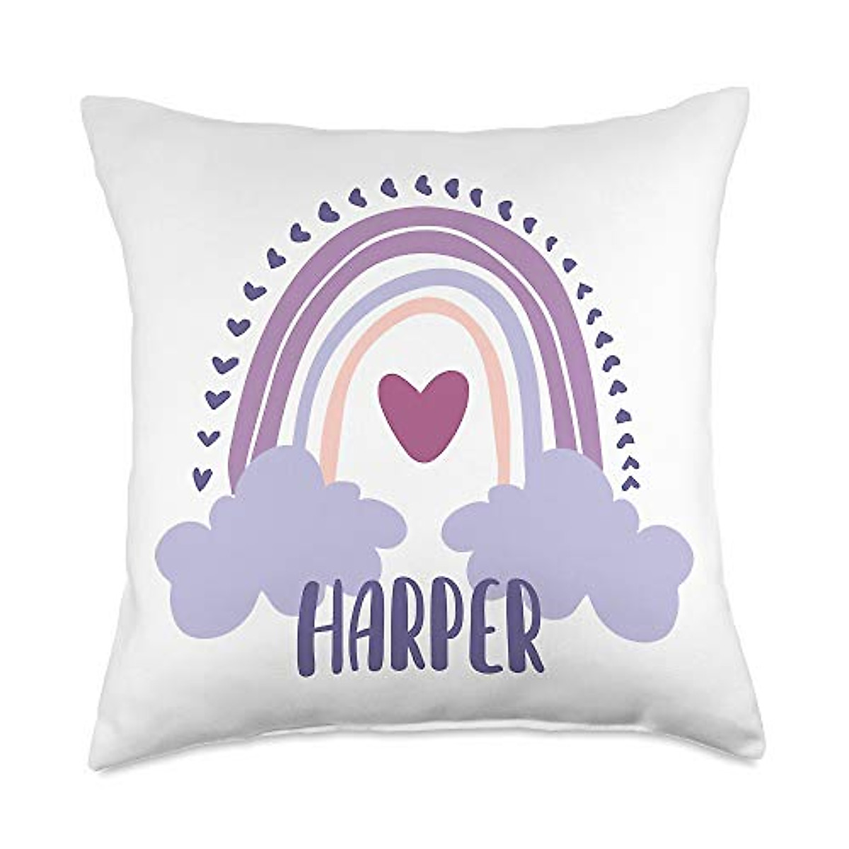 Cute Rainbow Name Designs Harper Personalized Custom Name Rainbow Cute Colorful Throw Pillow, 18x18, Multicolor