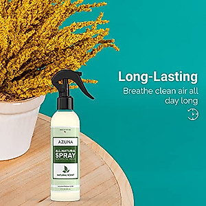 Azuna All-Natural Odor Remover Spray & Surface Cleaner | Air Purifier with Tea Tree Oil | Plant-Based & Long Lasting | For Pet Odors, Smoke & Strong Odors | Natural Scent, 8 oz.