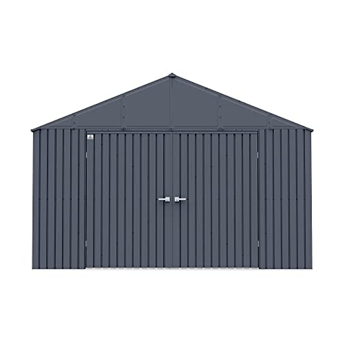 Arrow Shed Elite 12' x 12' Outdoor Lockable Gable Roof Steel Storage Shed Building, Anthracite