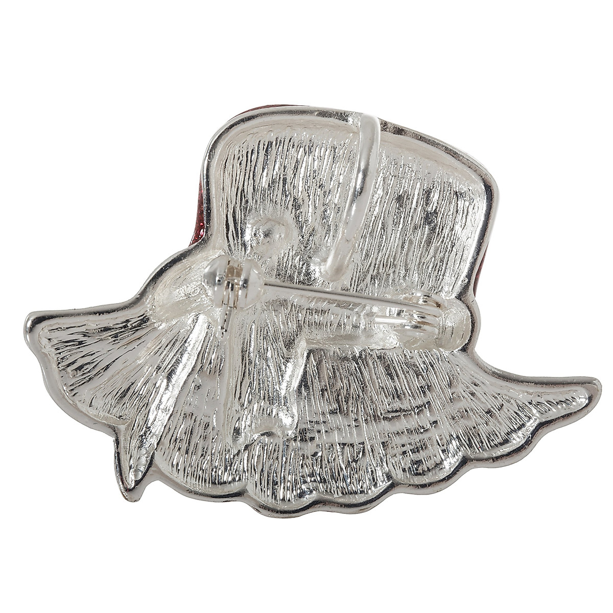 Artisan Owl - Glittering Red Hat Society Dangling Earrings and Brooch Pendant Pin Set