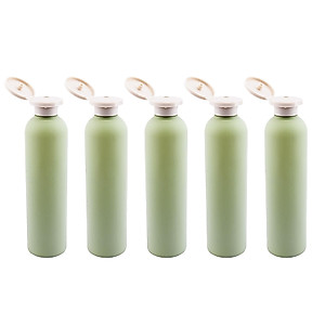 5pcs Green Plastic Empty Squeeze Bottles,Travel Shampoo Bottles,Squeeze Bottles with Flip Cap,8.8oz 260ml Leak Proof Refillable Container for Face Cream, Lotion, Shampoo, Conditioner