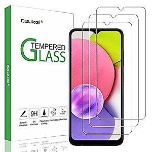 beukei (3 Pack) Compatible for Samsung Galaxy A03s Screen Protector Tempered Glass, Touch Sensitive,Case Friendly, 9H Hardness，for Galaxy A03 Core/Galaxy A03s Screen Protector